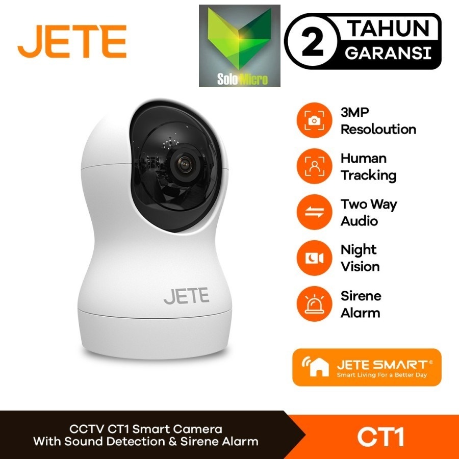 Jual JETE CCTV indoor CT1 Ip Camera Ip Cam Indoor 3MP Smart Camera Fitur Call 2 Arah | Shopee ...