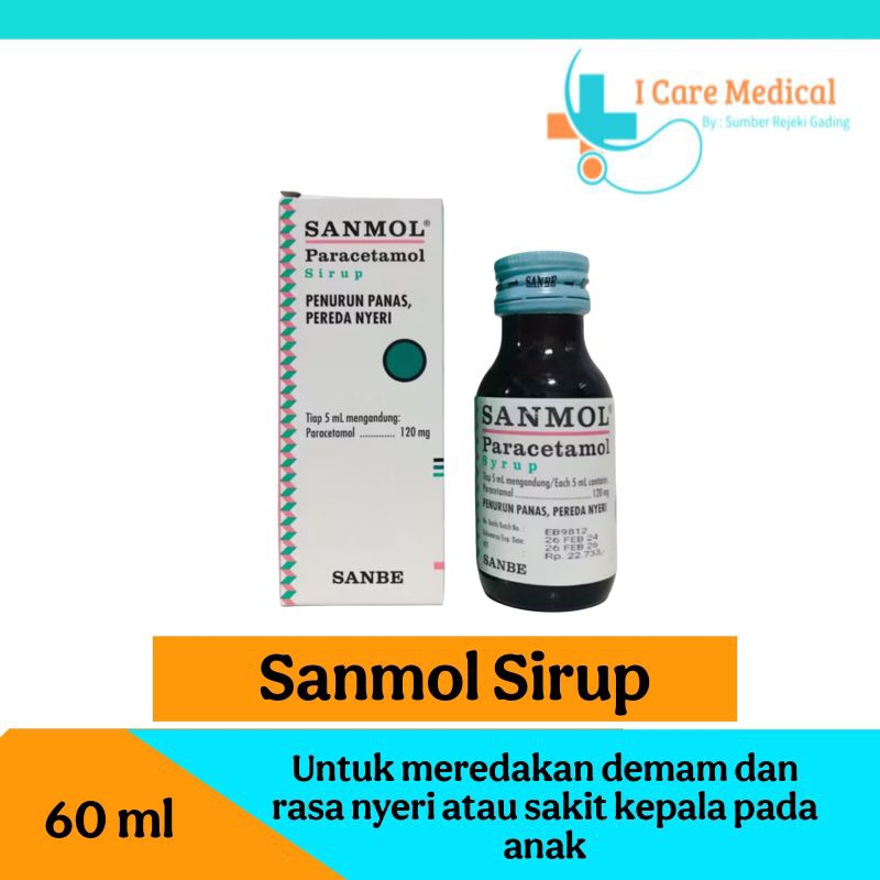 Jual Sanmol Sirup 60 ml - Meredakan demam, nyeri atau sakit kepala pada anak-anak | Shopee Indonesia