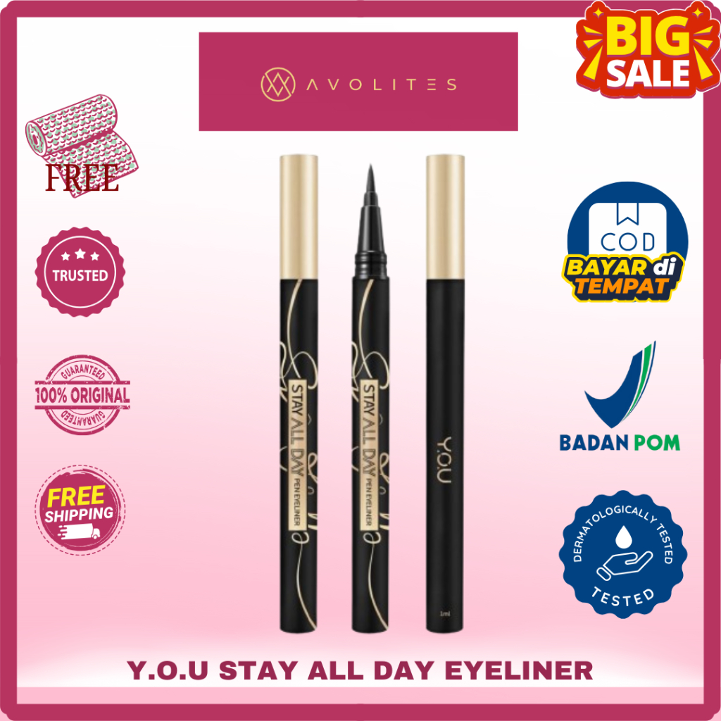 Jual NEW !!! YOU Stay All Day Pen EYELINER HITAM PEKAT WATERPROOF TAHAN ...
