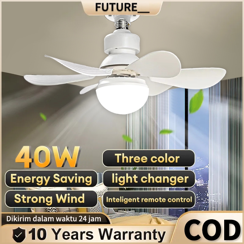Jual Lampu Kipas Langit-langit 2-In-1 E27 Lampu Kipas LED Senyap Pintar ...