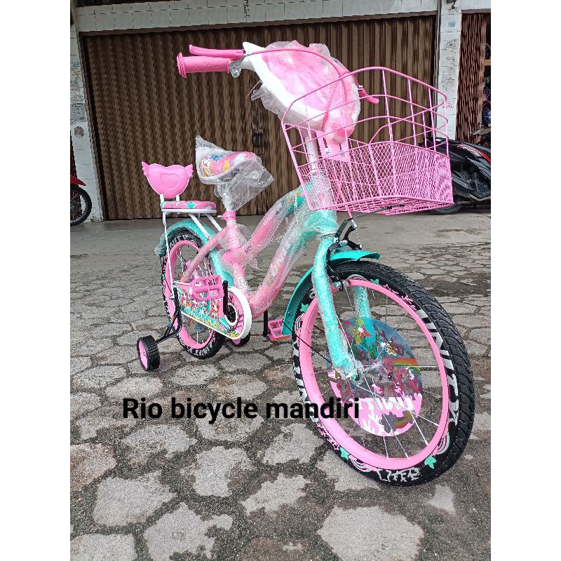 Jual Sepeda mini keranjang ring 18 inchi mrek unity (warna pink-hijau ...