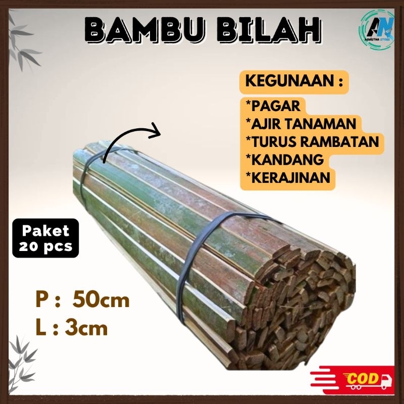 Jual Pring Bilah Bambu Tua Pilihan 50cm Untuk Pagar Tiang Rambat ...