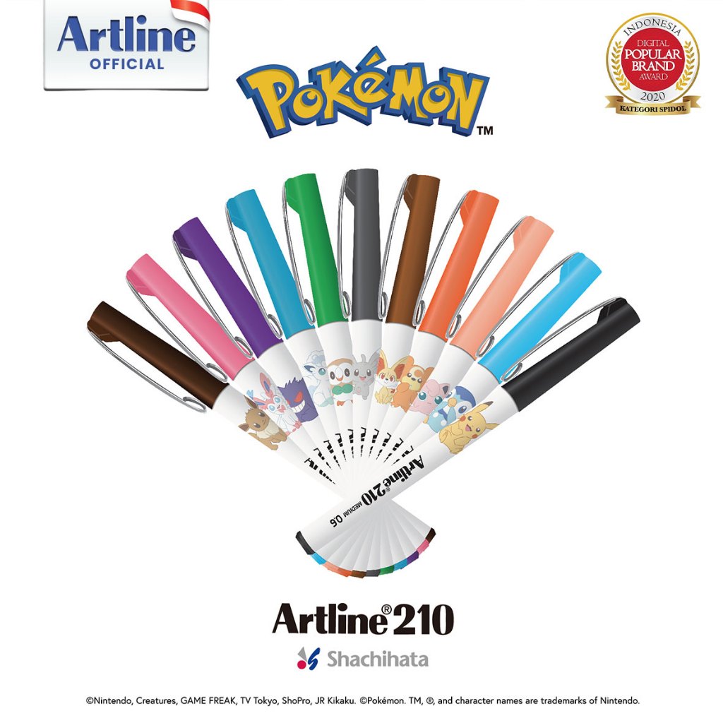 Jual Artline 210 x Pokemon - Sign Pen 0.6mm / Pulpen Writing Pens EK ...