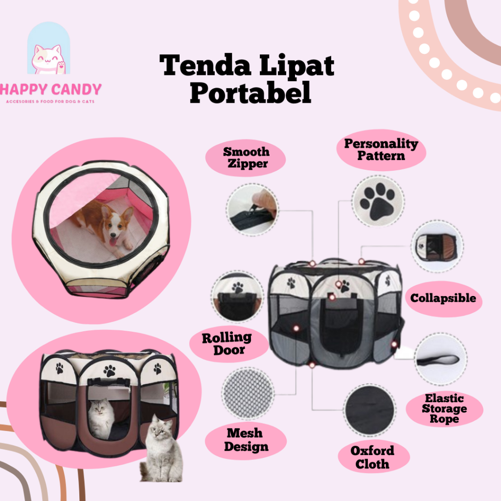 Jual Kandang Lipat Tenda kucing murah lipat besar portable Pagar Lipat ...
