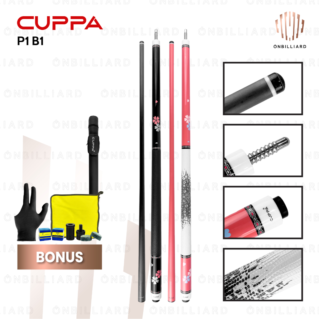 Jual Cuppa Pink P1 B1 Carbon Fiber Stick Billiard Biliar Cue Girl ...