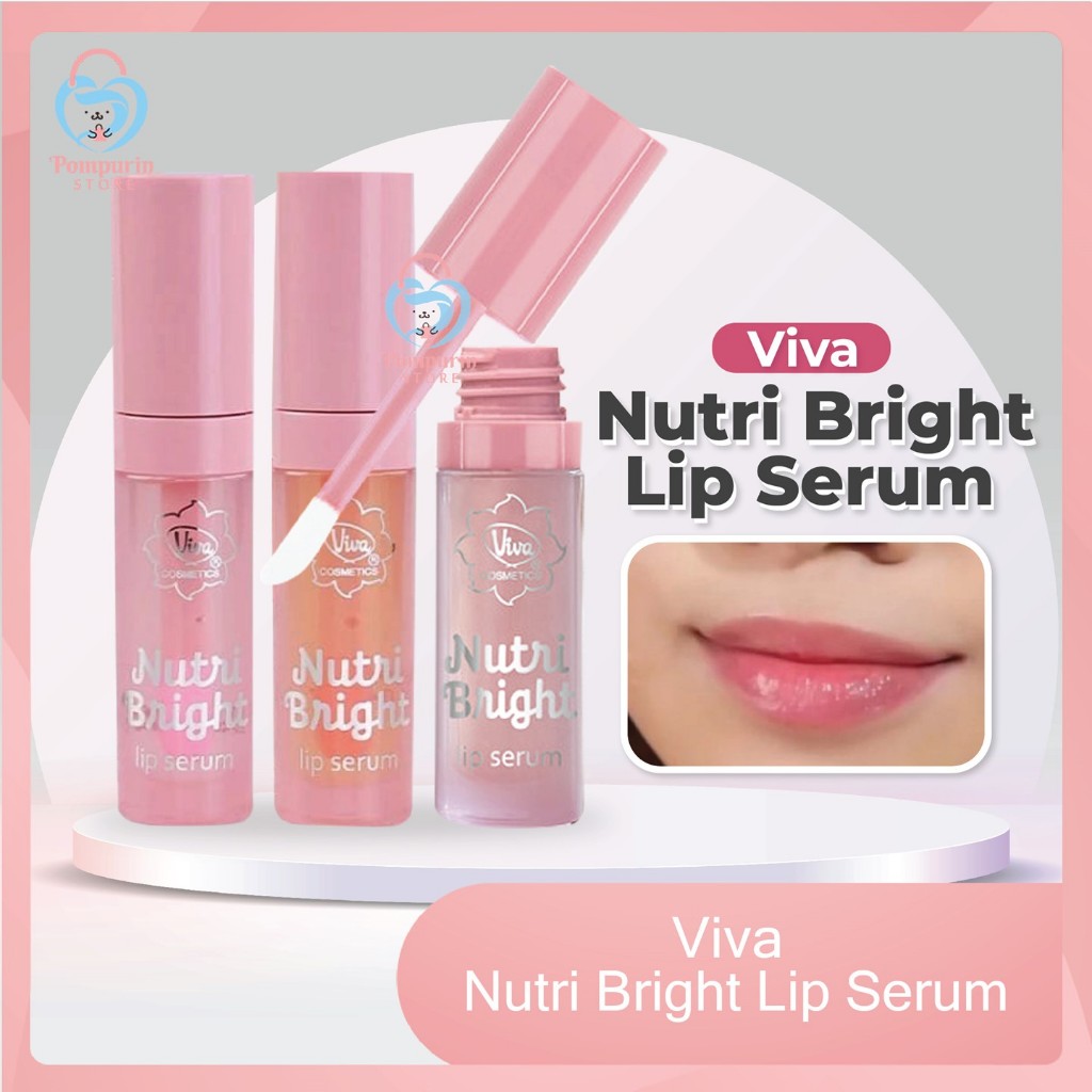 Jual Viva Nutri Bright Lip Serum 2.5ml - Rosy Pink Baby Peach Glazzy Clear / Serum Bibir Viva ...