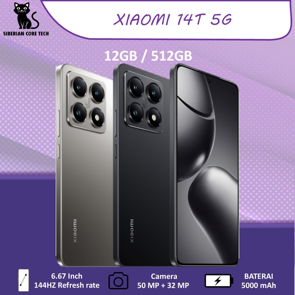 Jual XIAOMI 14T 5G 12GB 512GB BLACK / GREY | GARANSI RESMI | Shopee ...