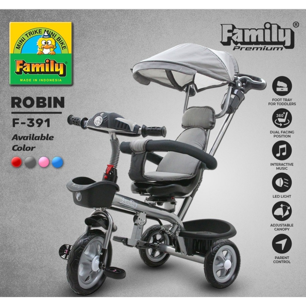 Jual SEPEDA ANAK FAMILY PREMIUM / SEPEDA RODA TIGA ANAK KANOPI MUSIC ...