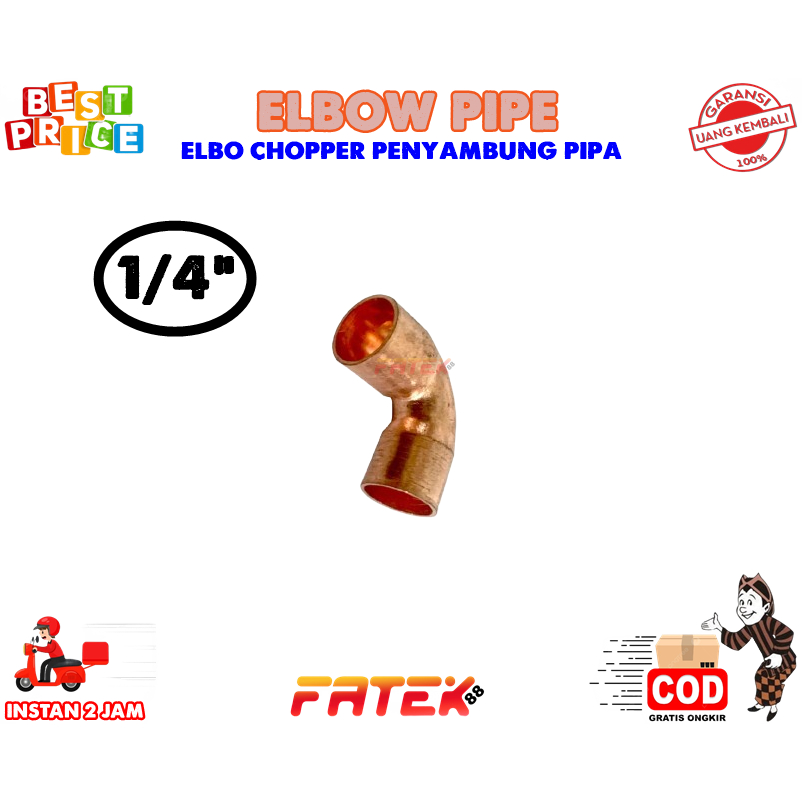 Jual ELBOW TEMBAGA 1/4" | KENI CHOPPER | KNEE TEMBAGA | ELBO COPPER ELBOU TEMBAGA FITTING PIPA 1 ...