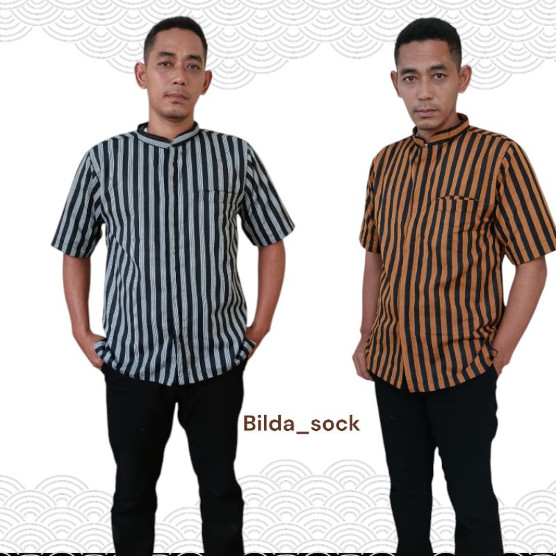 Jual kemeja lurik Hem lurik lengan pendek Baju adat lurik | Shopee ...