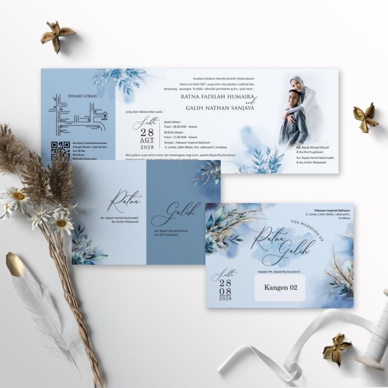 Jual Undangan Pernikahan Murah Desain Full Color Bahan BriefCard 150gsm ...