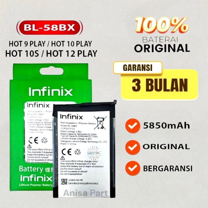Jual BATERAI BATRE INFINIX HOT 9 PLAY / HOT 10 PLAY / HOT 10S / HOT 12 ...