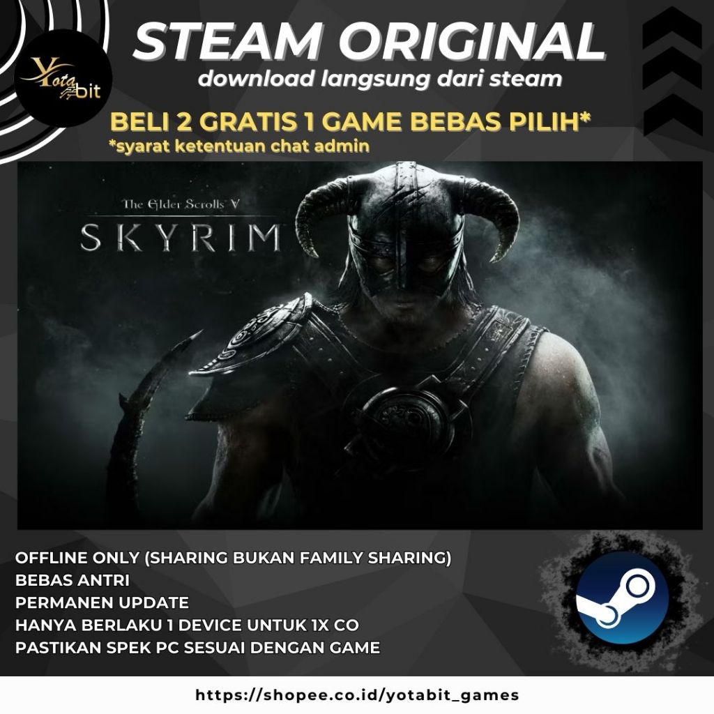 Jual The Elder Scrolls V: Skyrim Special Edition PC Sharing Original ...