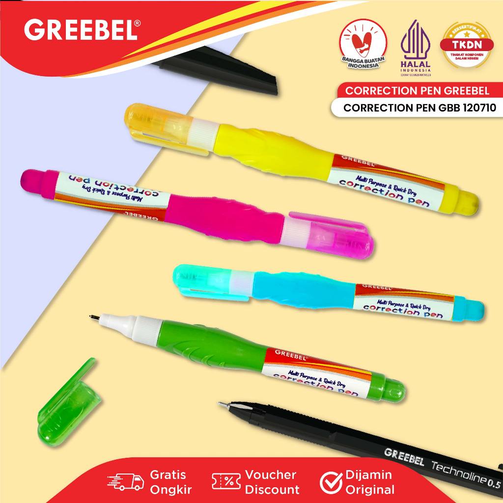 Jual GREEBEL Tip-Ex / Greebel Correction Pen Gbc 120710 (PCS) | Shopee ...