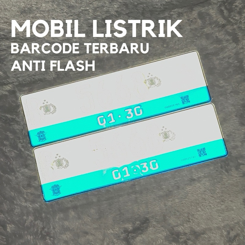 Jual Custom Plat Anti Flash Besi EV Listrik Universal Reflektif Barcode ...