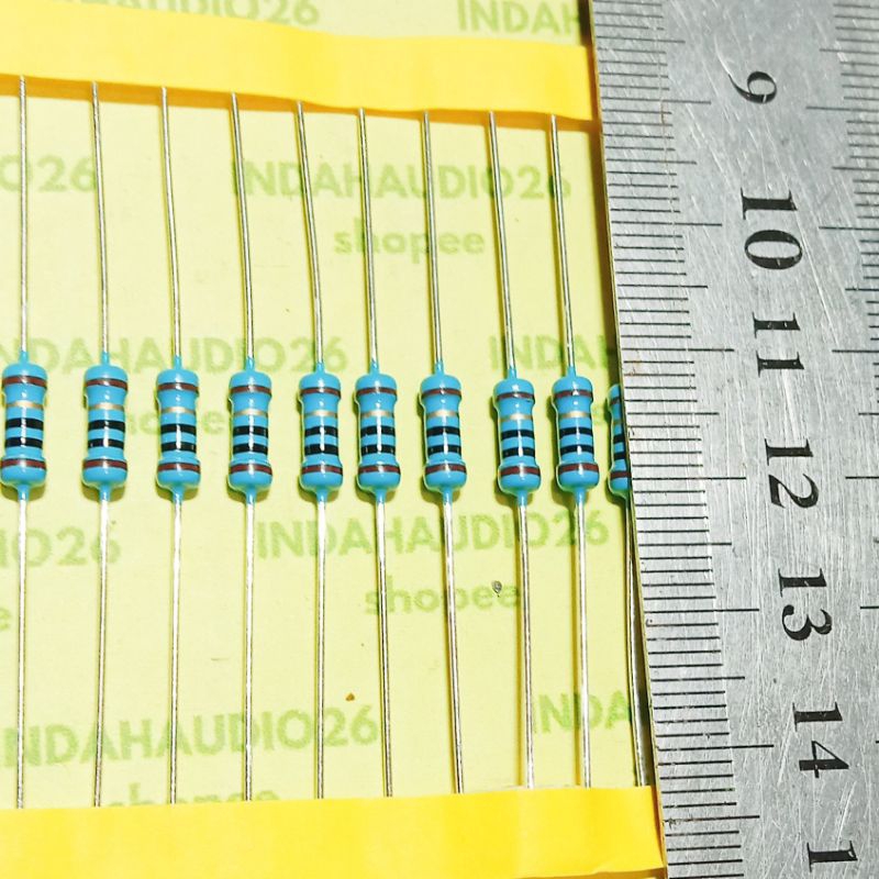 Jual taiwan 10R 1/2W 1% metal film kaki tebal tembaga resistor 10 ohm 1/2w 1 persen setengah ...