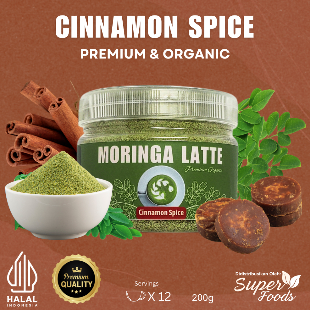 Jual Moringa Latte Superfoods Rasa Cinnamon Spice 200gram (organik ...