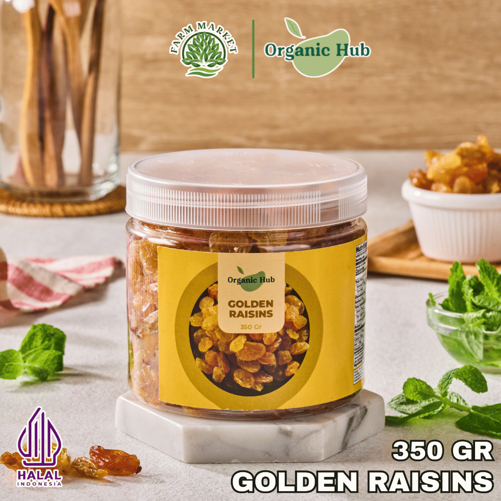 Jual Organic Hub Golden Raisins Arab Dried Kismis Premium Organik 100% ...
