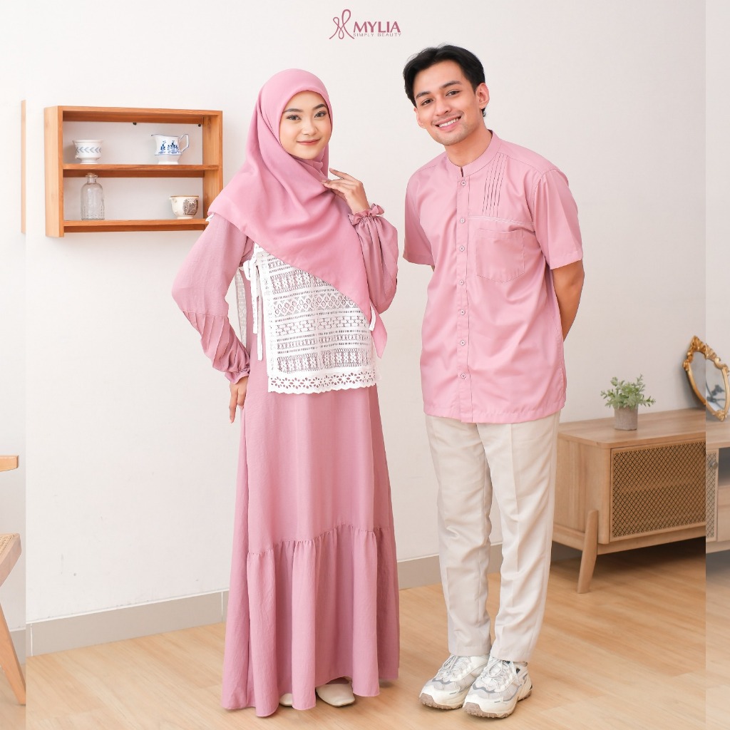 Jual Raya Series Couple Aleeya Dress & Alif Koko DUSTY PINK | Shopee ...