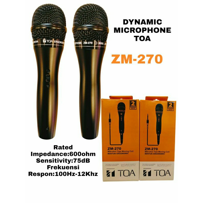 Jual MIC Microphone TOA ZM270 ZM-270 Dynamic Microphone Kabel 600 ohm Original TOA | Shopee ...