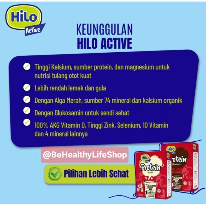 Jual Susu Hilo Active Chocolate / Vanilla / Caramel Latte 500 gr ...