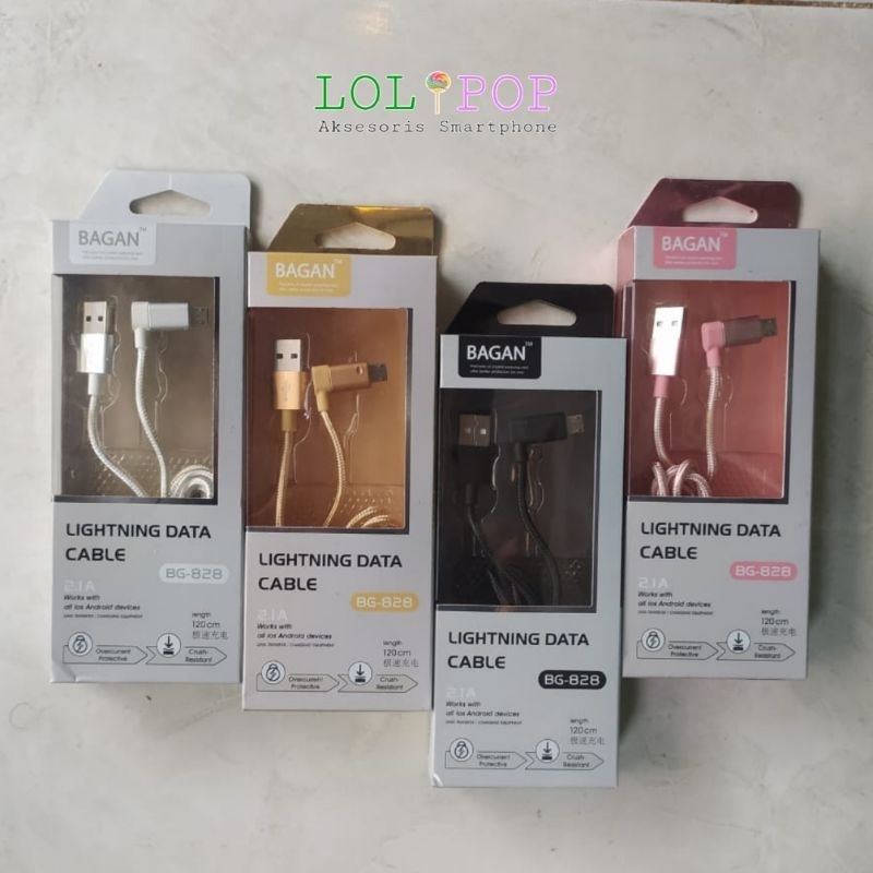 Jual Bagan BG-828 Kabel Micro USB Model L 100cm | Shopee Indonesia