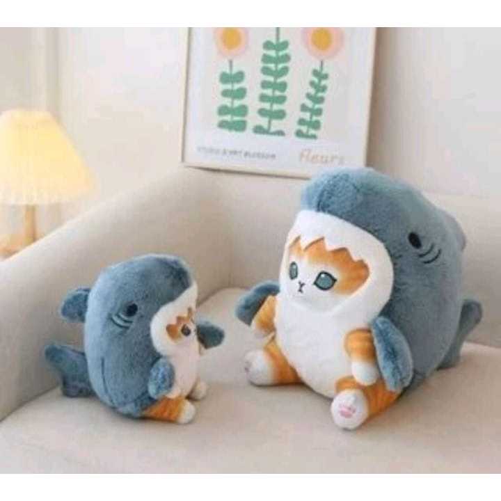 Jual Mainan Boneka Kucing Hiu Boneka Kucing dengan acc hiu ukuran 25 cm ...