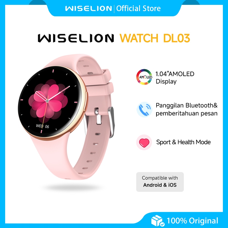 Jual 【 Kalung gratis 】WISELION Bluetooth Smartwatch DL03 AMOLED HD ...