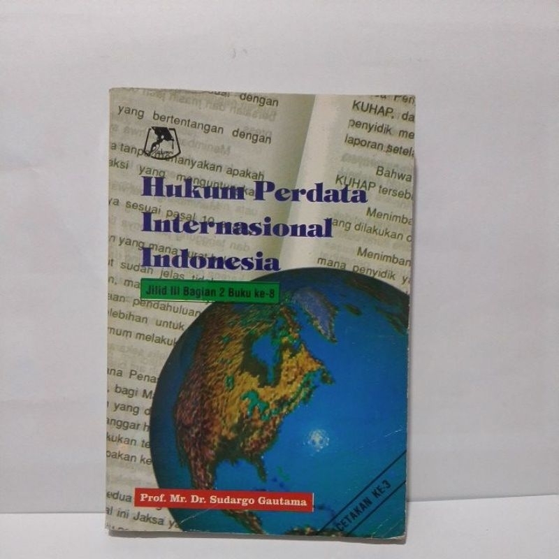 Jual Buku Hukum Perdata Internasional Indonesia Jilid lll Bagian 2 Buku Ke - 8 -Prof. Mr. Dr ...