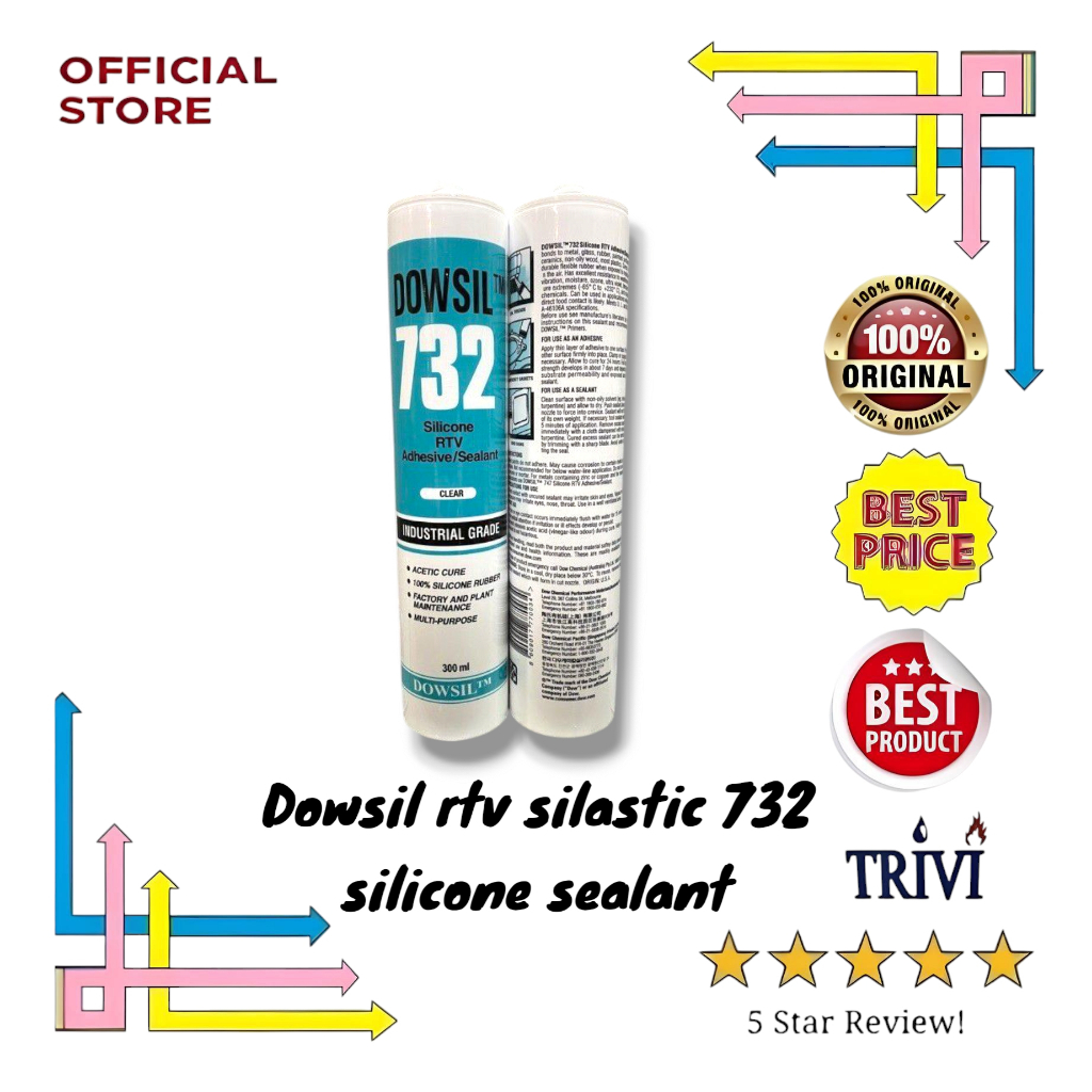 Jual Dowsil rtv silastic 732 silicone sealant adhesive, lem dow corning. | Shopee Indonesia