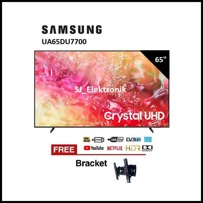 Jual Braket + Samsung 65DU7700 - LED TV 65 Inch UA65DU7700 Crystal UHD ...