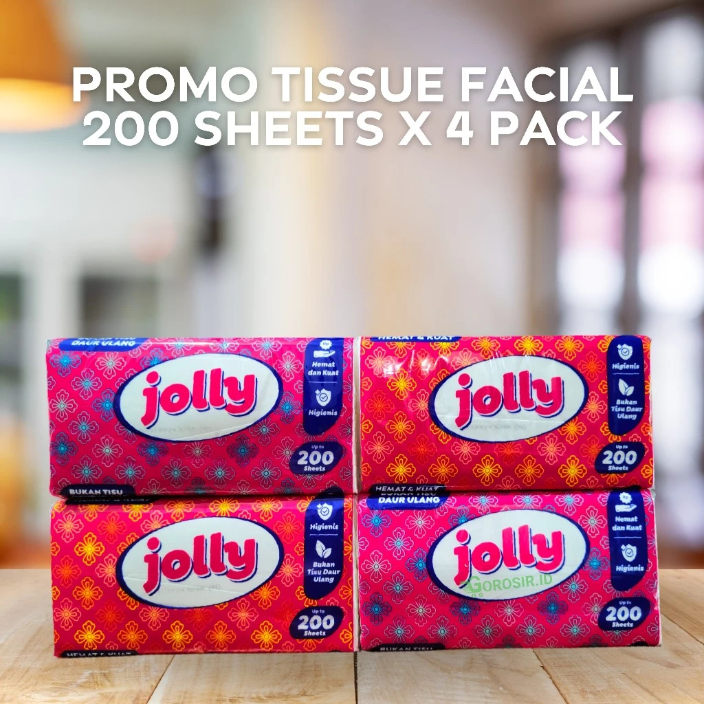 Jual Promo Tissue Facial Jolly 200 Sheets isi 4 PCS | Shopee Indonesia