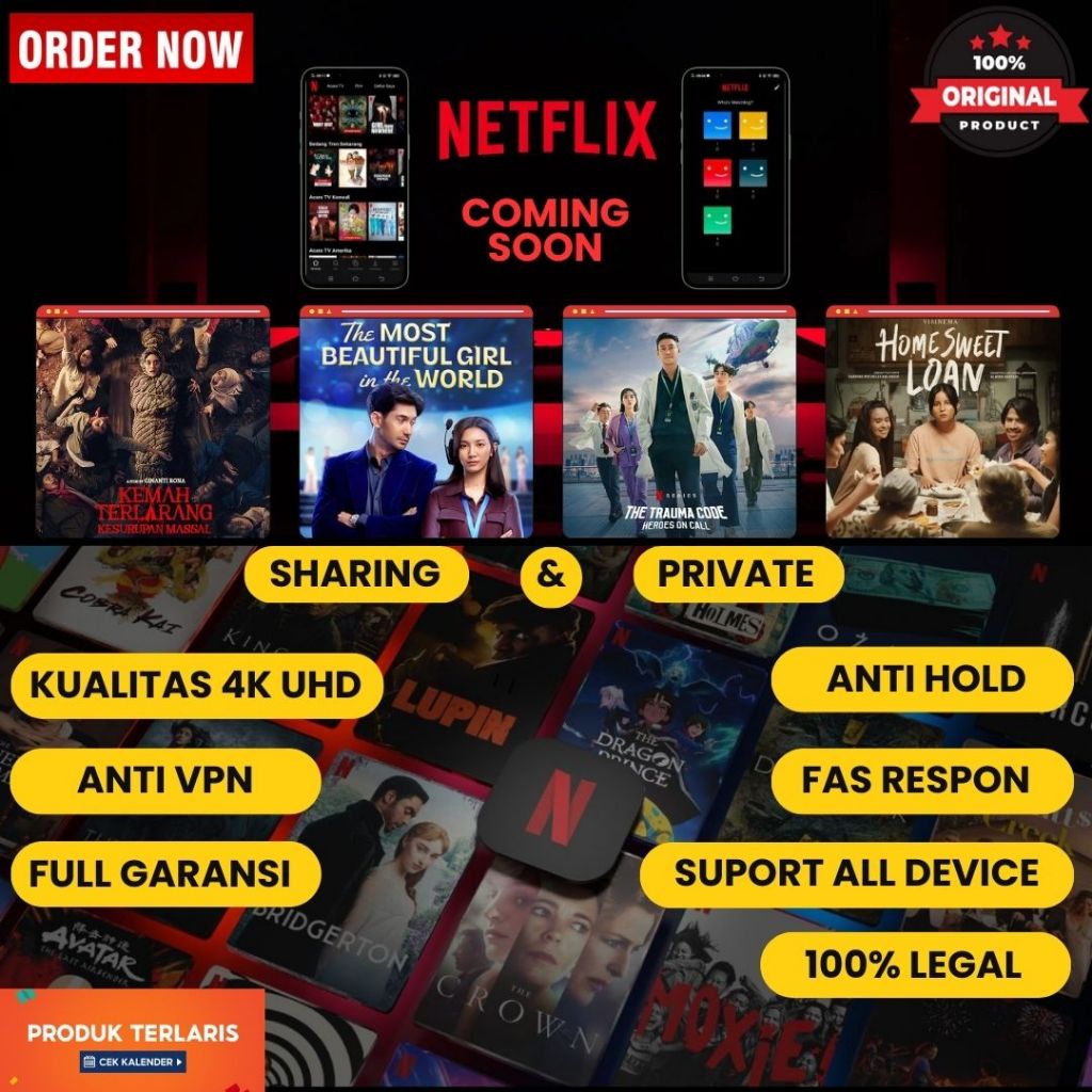 Jual NETFLIXXX 1-3BULAN 4K UHD PREMIUM GARANSI 100% RESMI MURAH | Shopee Indonesia
