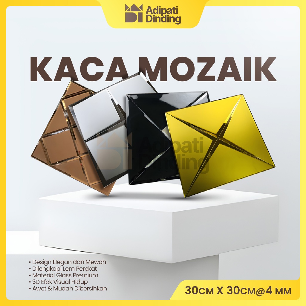 Jual Adipati Dinding - KACA MOZAIK Ukuran 30cm x 30cm Tebal 4mm | Kaca ...