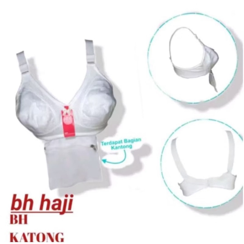 Jual Bh/Bra Putih Kantong haji/umrah Merek HTE/ kait2/ 1pcs/1lembar ...