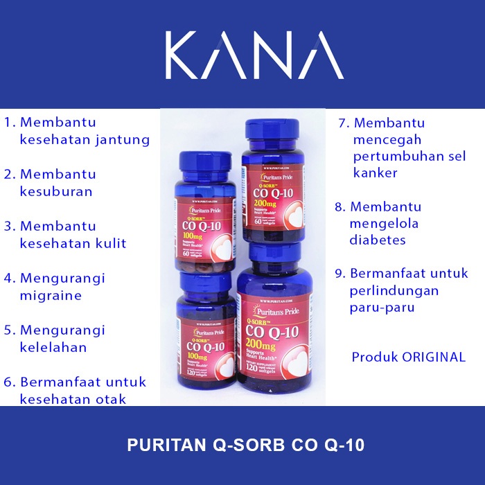 Jual Puritan CO Q-10 Kesehatan Jantung Suplemen Q-SORB 100 mg 200 mg ...