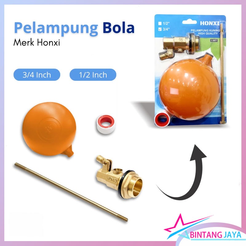 Jual Pelampung Kuningan HSJ 1/2" 3/4" Inchi Bola Pelampung Toren ...
