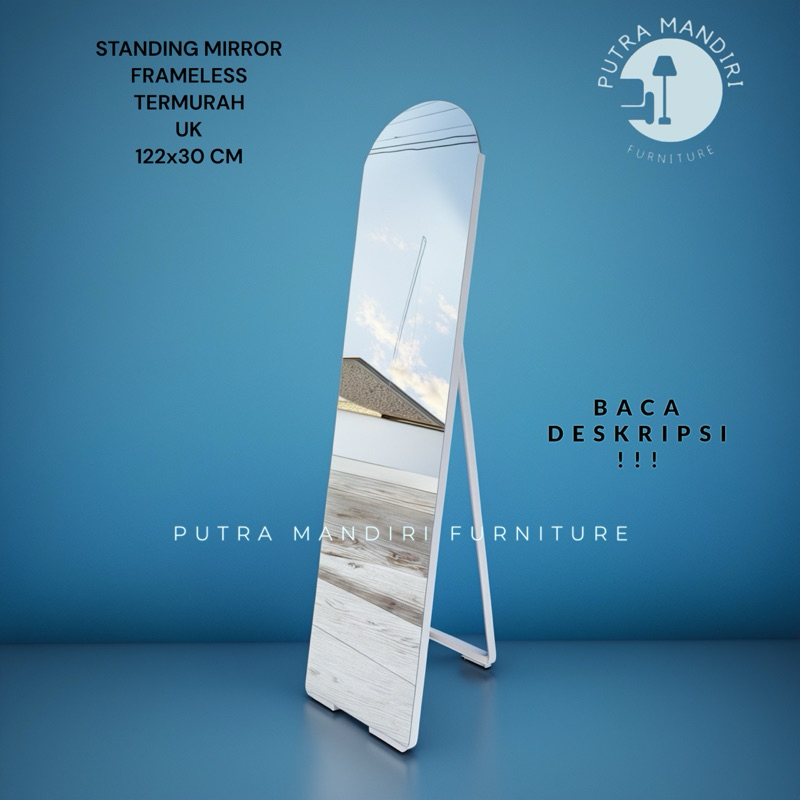 Jual Oval Standing Mirror kaca cermin berdiri aesthetic oval Frameless ...