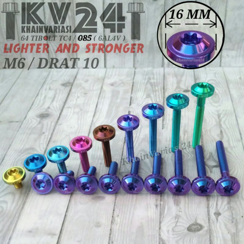 Jual Baut Titanium grade 5 Big Head M6 drat 10 M6 x 10 15 20 25 30 35 ...