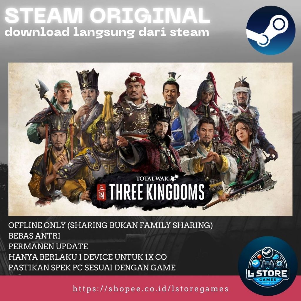 Jual Total War: THREE KINGDOMS PC Sharing Original Offline | Shopee ...