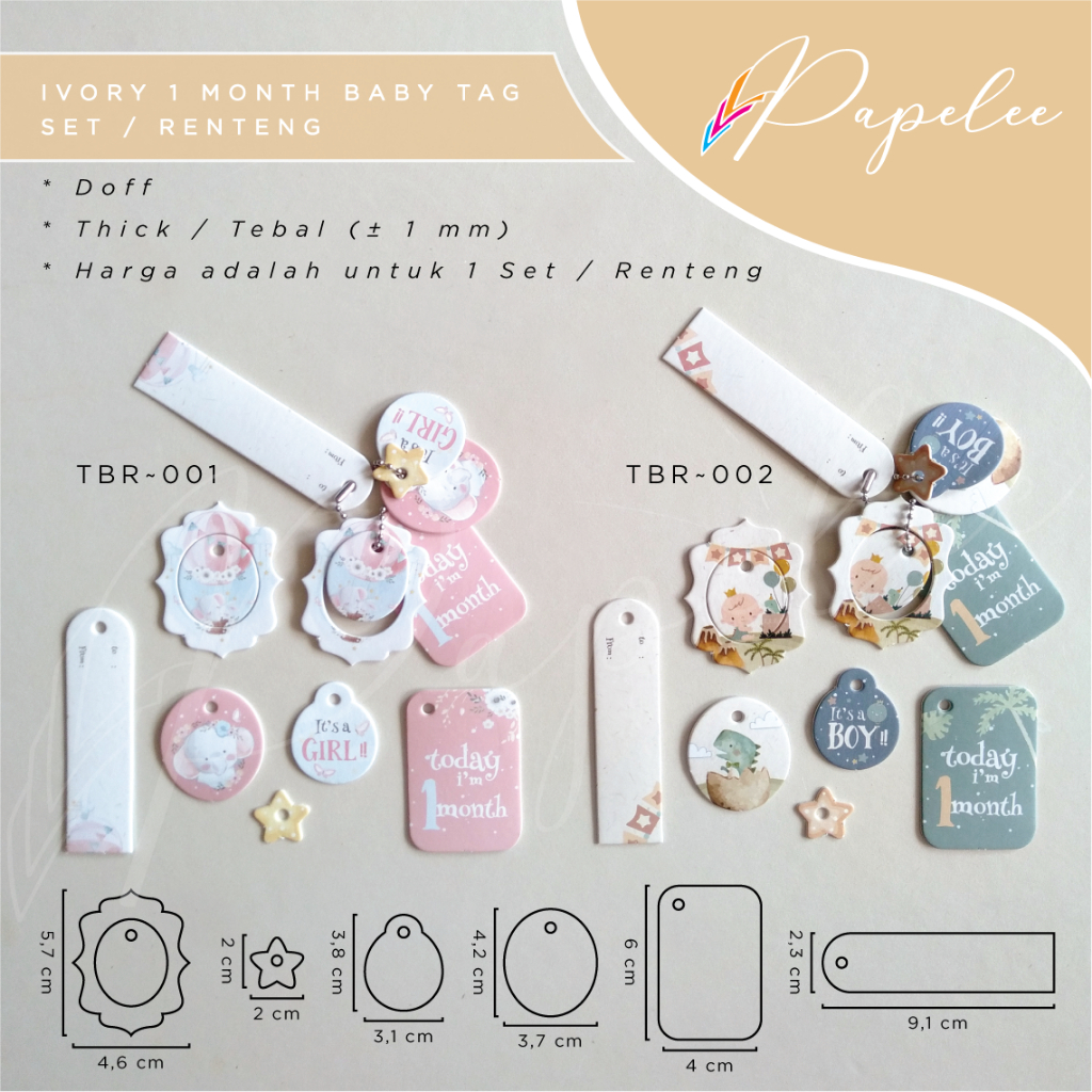 Jual Hang Tag 1 Month Baby Ivory Hard Tag Premium | Shopee Indonesia
