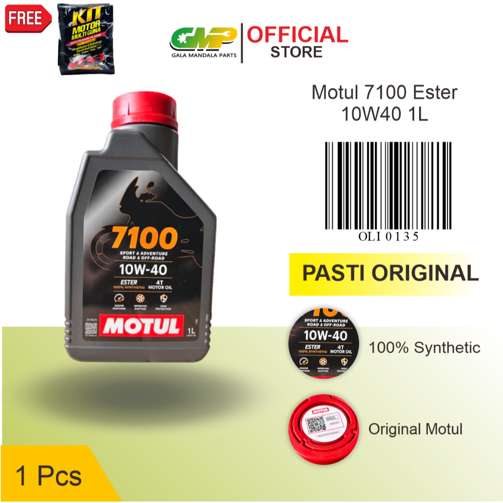 Jual Oli Motul Ester 7100 10W-40 Full Synthetic Oli mesin 4T 1Liter | Shopee Indonesia