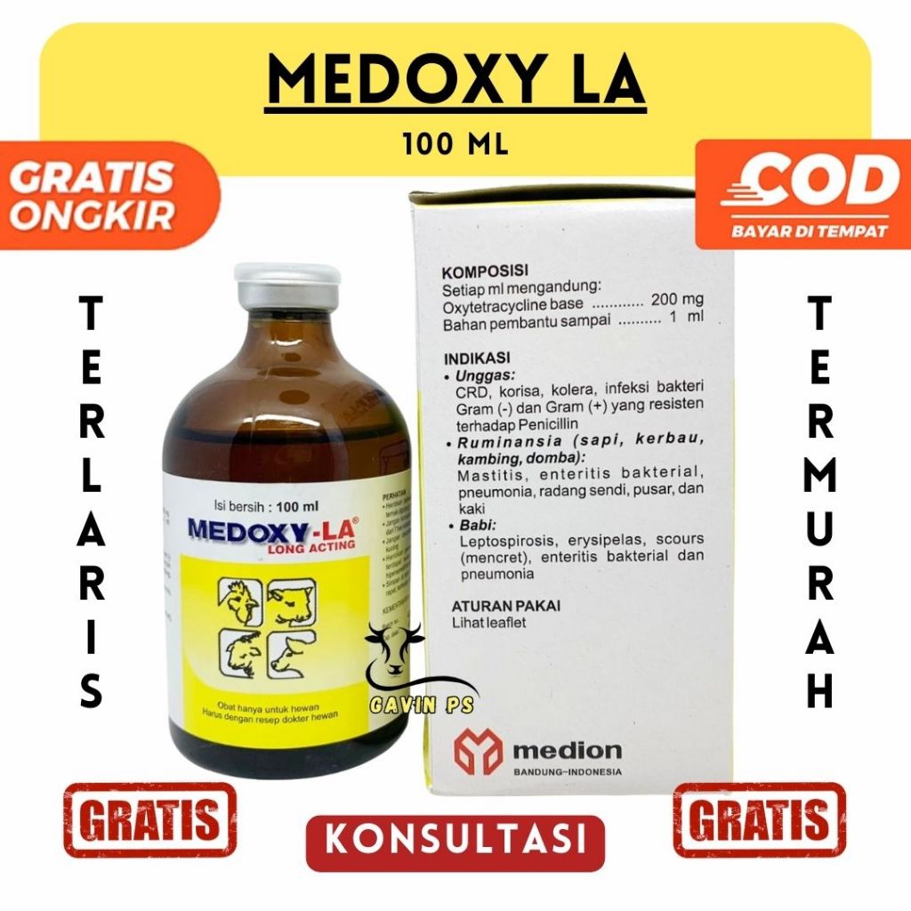 Jual MEDOXY LA 100 ml, Antibiotik ternak Spektrum Luas MEDION | Shopee ...