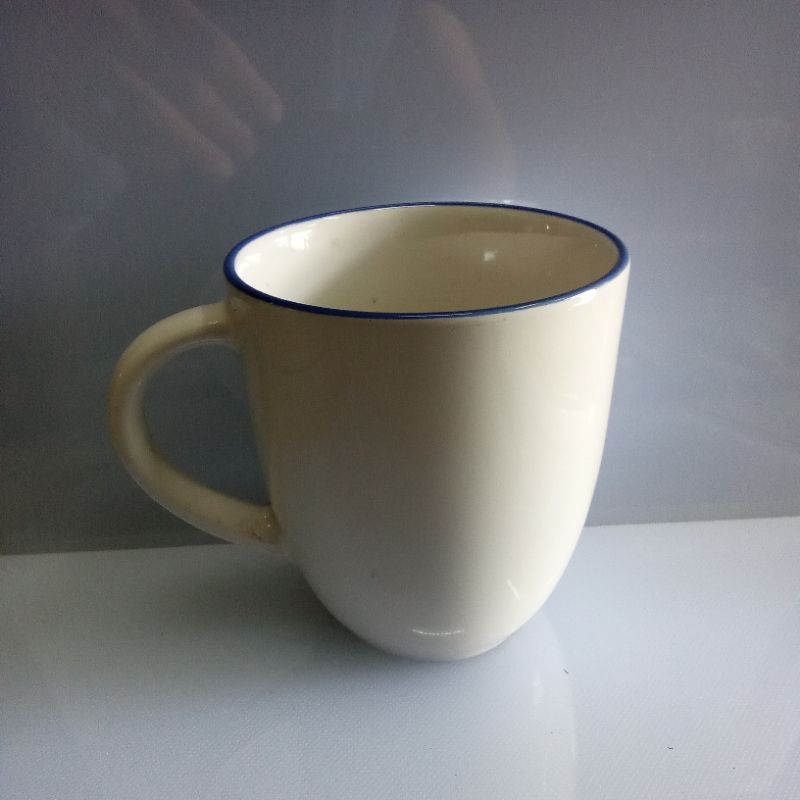Jual Gelas Mug Keramik Lis Biru 300 ml | Shopee Indonesia