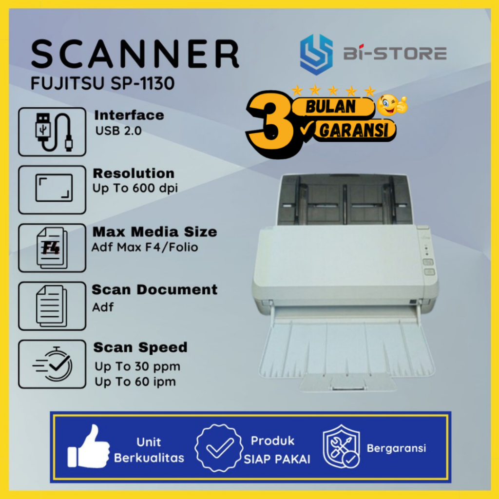 Jual Scanner Folio Fujitsu SP-1130 Scan Partner 1130 Dengan Speed 30 ...