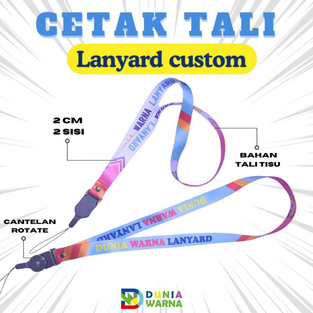 Jual CETAK TALI LANYARD CUSTOM CANTELAN ROTATE/LANYARD GANTUNGAN HP ...