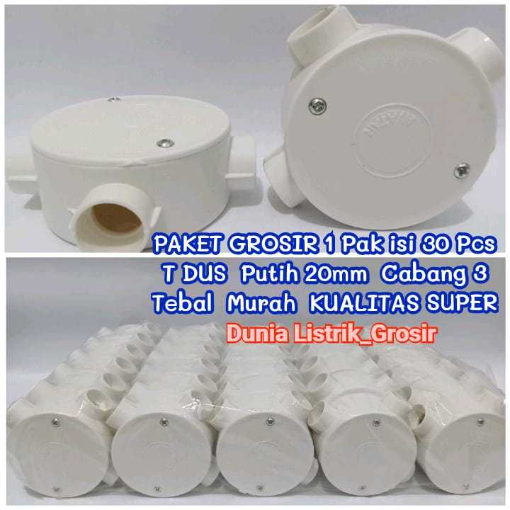 Jual Paket GROSIR 1 Pak isi 30Pcs TDUS Putih Tebal T DUS CONDUIT CABANG ...