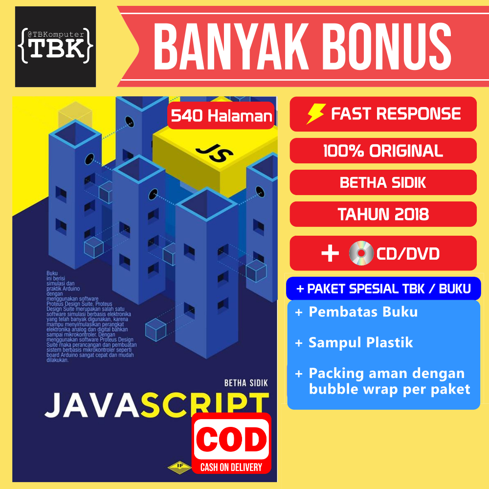 Jual BUKU PEMROGRAMAN JAVASCRIPT UNTUK APLIKASI WEB BETHA SIDIK | Shopee Indonesia