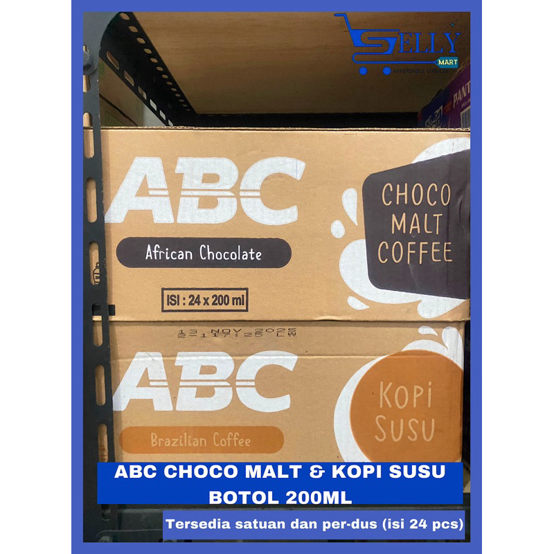 Jual ABC CHOCO MALT & KOPI SUSU BOTOL 200ML ISI 24 PCS (SATUAN DAN DUS ...