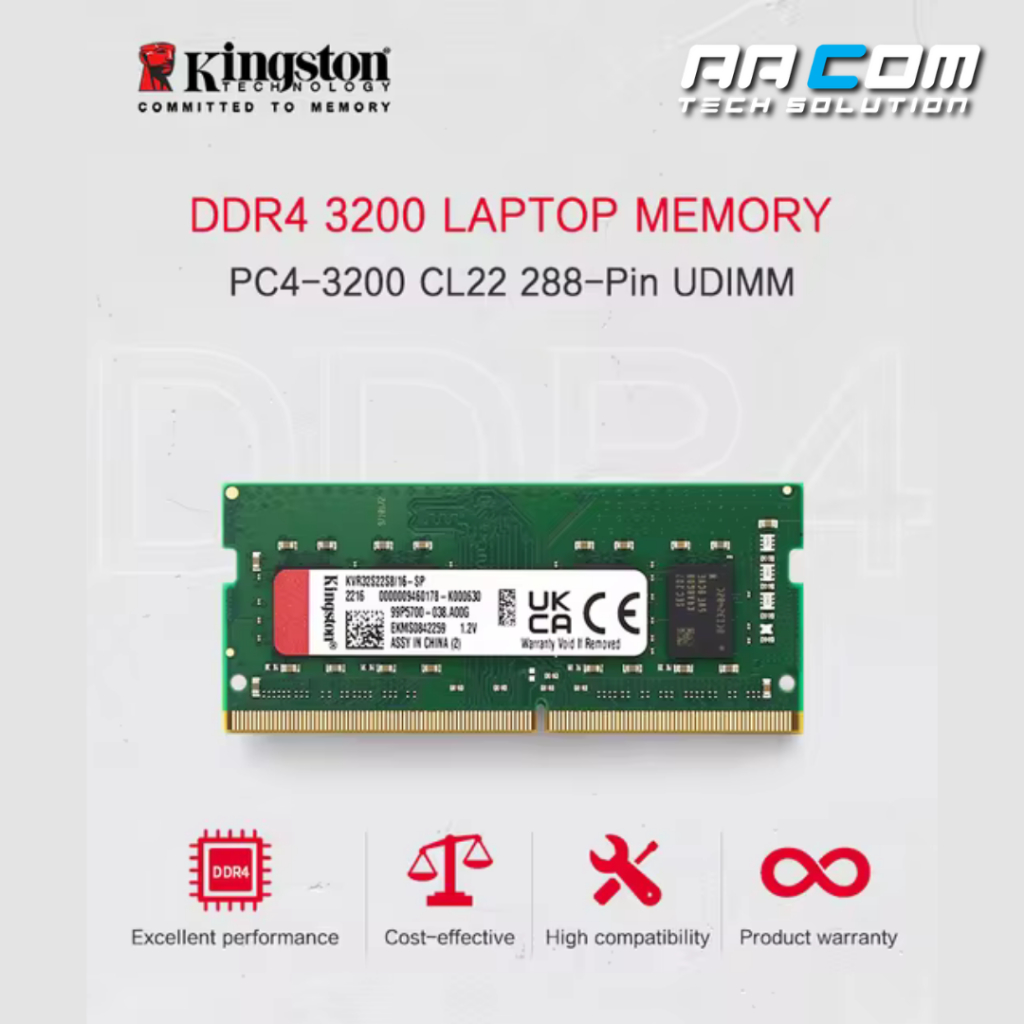 Jual RAM KINGSTON SODIMM DDR4 8GB PC25600 / 3200MHZ | Shopee Indonesia
